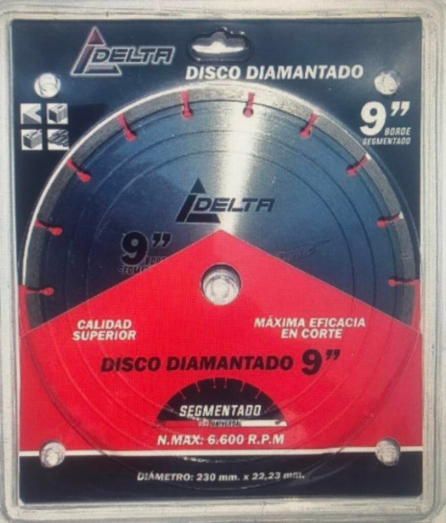 DISCO DIAMANTADO BORDE CONTINUO 9″ DELTA – Solmachine Ltda